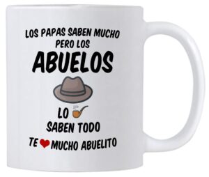 regalos para el mejor abuelo del mundo. 11 oz abuelito coffee mug. grandpa cups in spanish. taza de regalo de dia del padre o cumpleanos. (white)