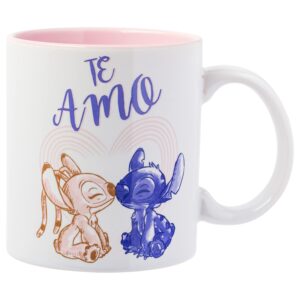 silver buffalo lilo and stitch te amo ceramic mug, 20 ounces