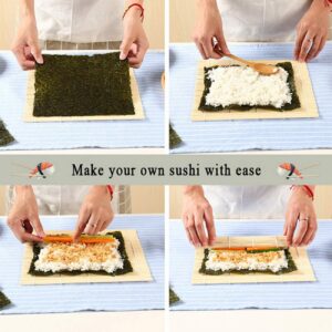 Bamboo Sushi Rolling Mat, 9.5x9.5 Inch, 4 Pcs Set