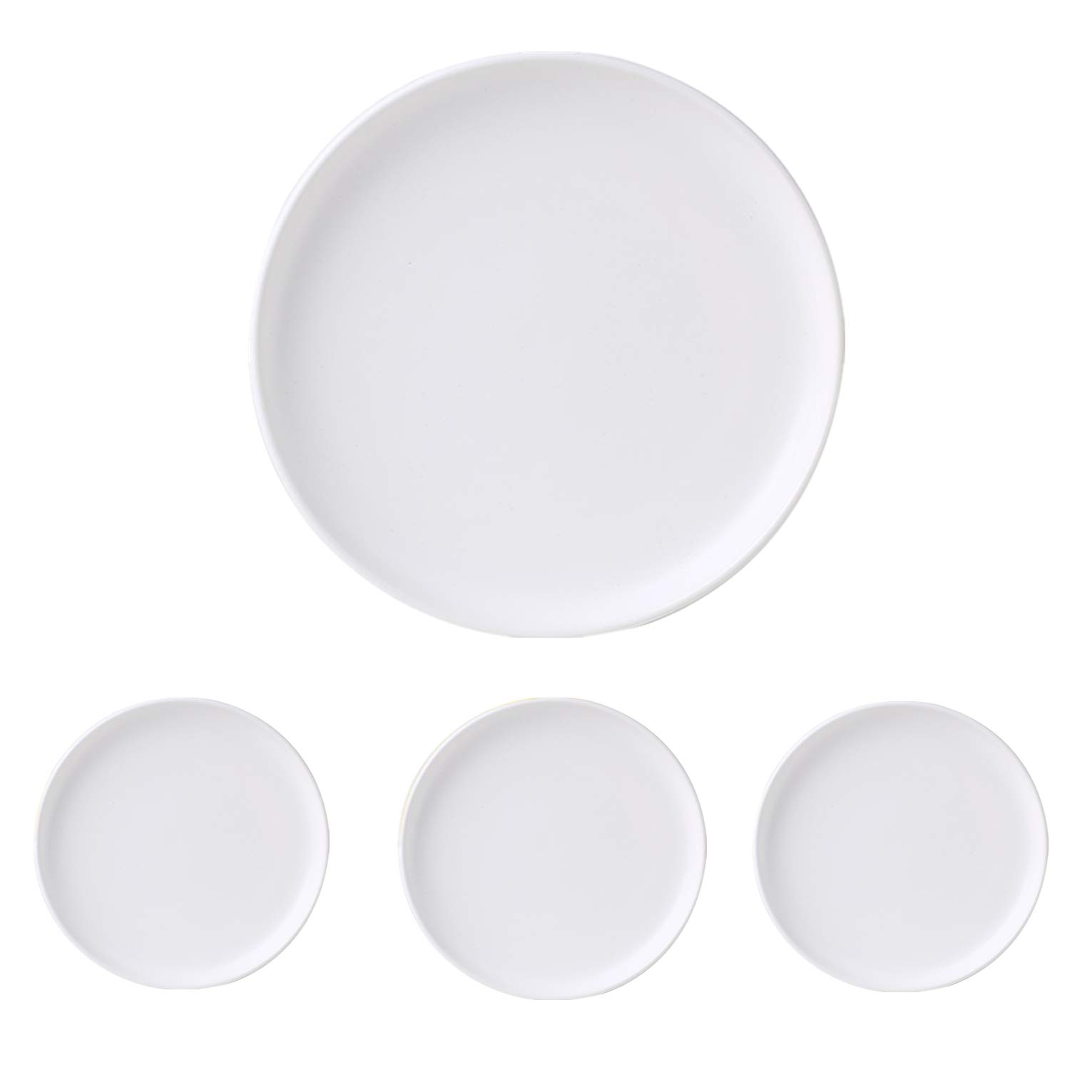 Swuut Matte Ceramic Appetizer Plates 6 Inch,Small Mini Dessert Plates Set of 4,Microwave and Oven Safe Snack,Bread,Butter Dessert,Pie,Cake Plates Cat Dishes(6 inch, White)