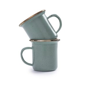 barebones enamel espresso cup set - mint, 4 oz