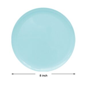 Youngever 8 Inch Plastic Plates, Small Plates, Salad Plates, Dessert Plates, Set of 9 (Coastal Color)