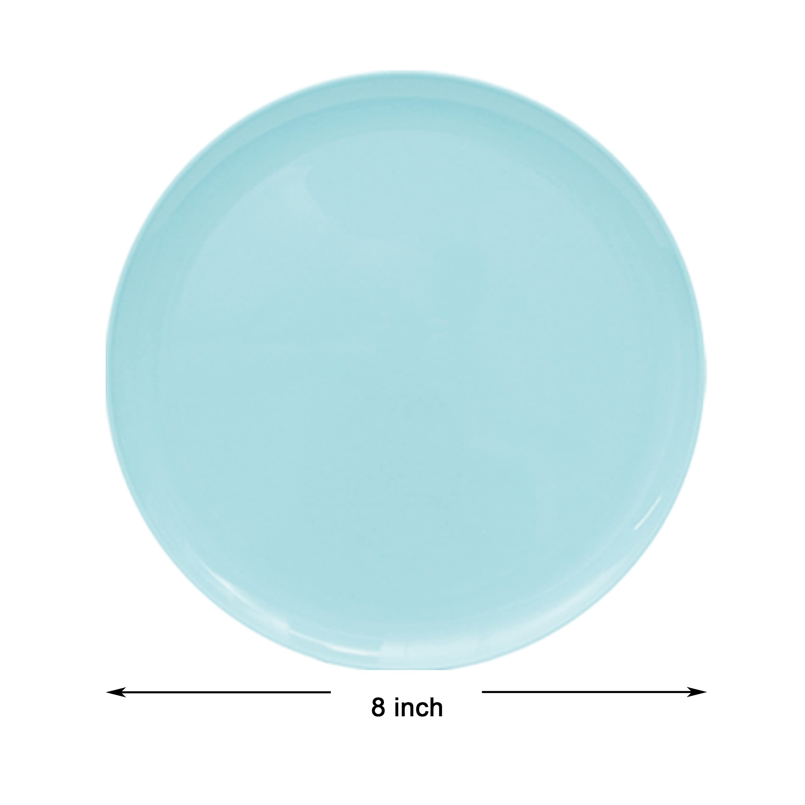 Youngever 8 Inch Plastic Plates, Small Plates, Salad Plates, Dessert Plates, Set of 9 (Coastal Color)