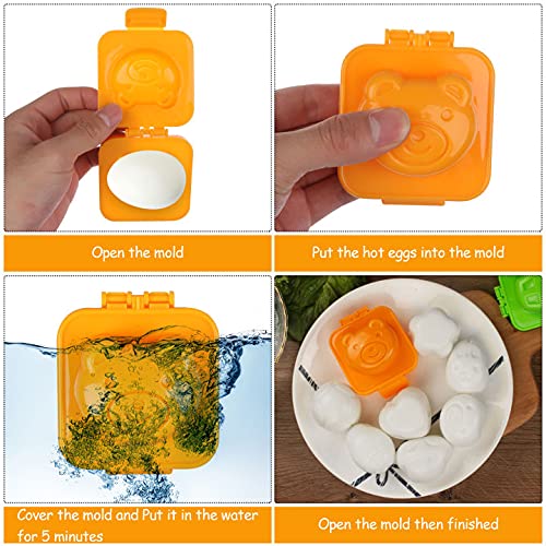 10 PCS Rice Ball Molds Egg Sushi Rice Mold Non-Stick Rice Ball Maker Shake Rice Ball Maker Mold Include 2 PCS Rice Ball Mold Shaker and 6 PCS Animal Boiled Egg Rice Sushi Molds for Beginner Kid-1