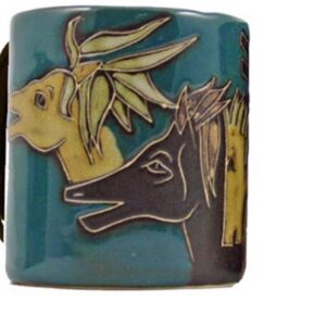 Mara Stoneware Collection - 16 Ounce Ceramic Coffee/Tea Cup Collectible Dinner Mugs - Mexican Pottery Horse Design