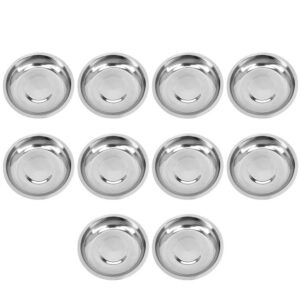 doitool stainless steel sauce dishes, 10pcs round seasoning dishes sushi dipping bowl mini appetizer plates saucers dishes mini saucers bowl (3. 1inch)