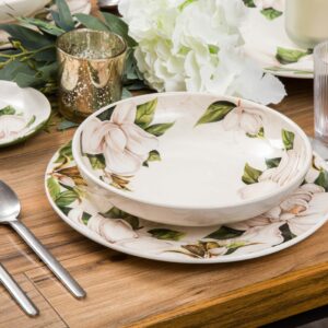 Bico Magnolia Floral 11 inch Dinner Plates, Set of 4, for Pasta, Salad, Maincourse, Microwave & Dishwasher Safe