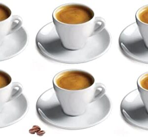 CUISINOX Cusinox White Porcelain Espresso Cup Sets for Espresso Coffee, 2 Oz