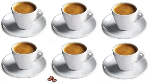 CUISINOX Cusinox White Porcelain Espresso Cup Sets for Espresso Coffee, 2 Oz