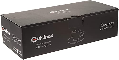 CUISINOX Cusinox White Porcelain Espresso Cup Sets for Espresso Coffee, 2 Oz