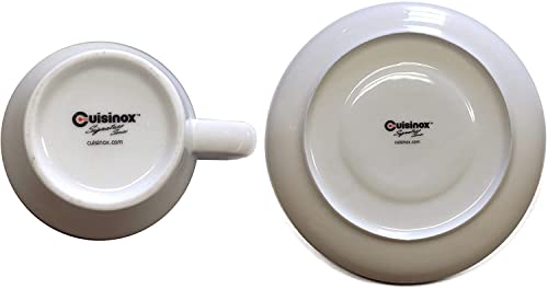 CUISINOX Cusinox White Porcelain Espresso Cup Sets for Espresso Coffee, 2 Oz