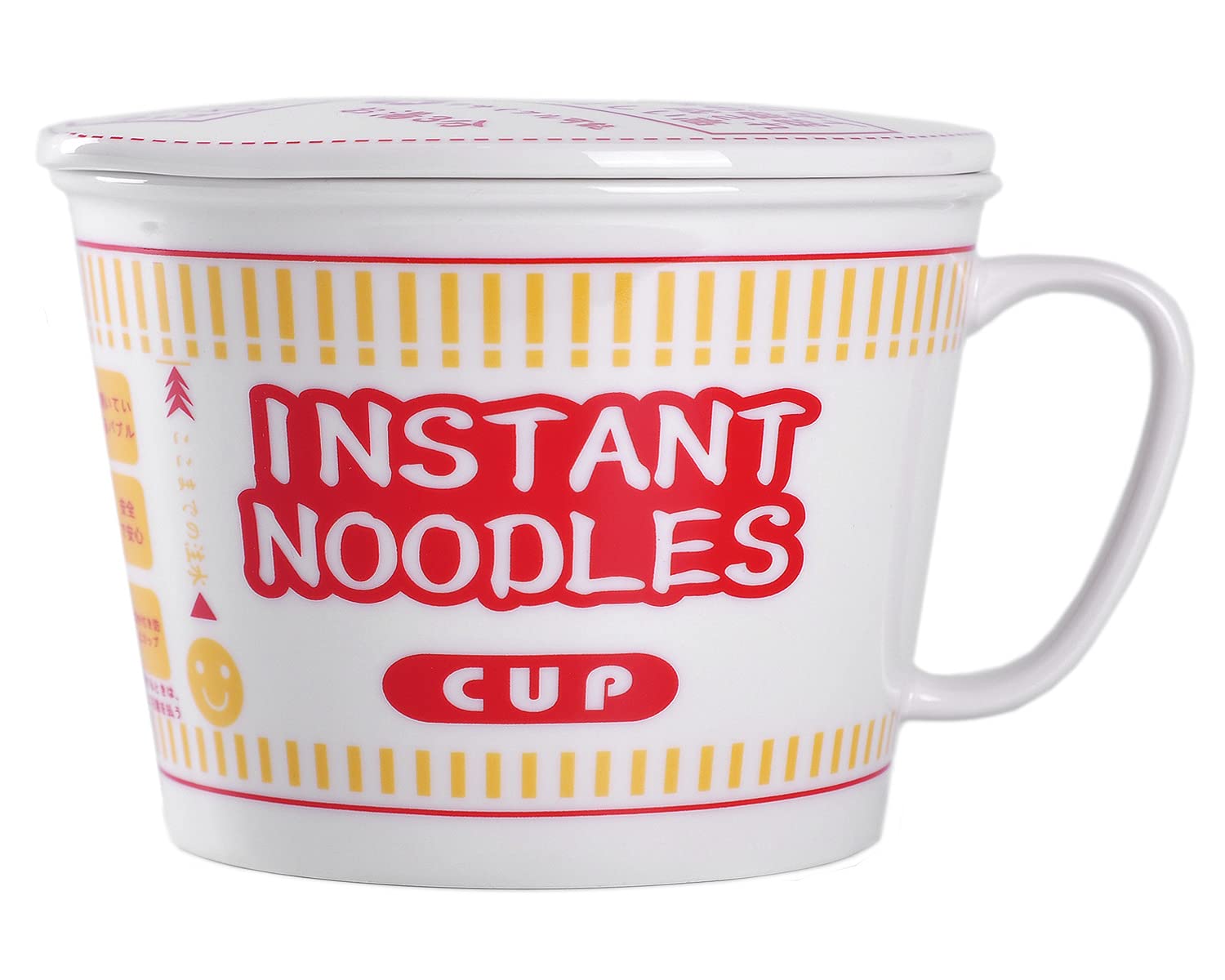 WHJY 27 oz Ceramic Modern Instant Noodles Bowl Cup Mug, Large Ramen Bowl with Handle & Lid, Ceramic Ramen Bowl, Soup Bowl, Instant Ramen Bowl, Ramen Bowls, Pasta Bowl - Red