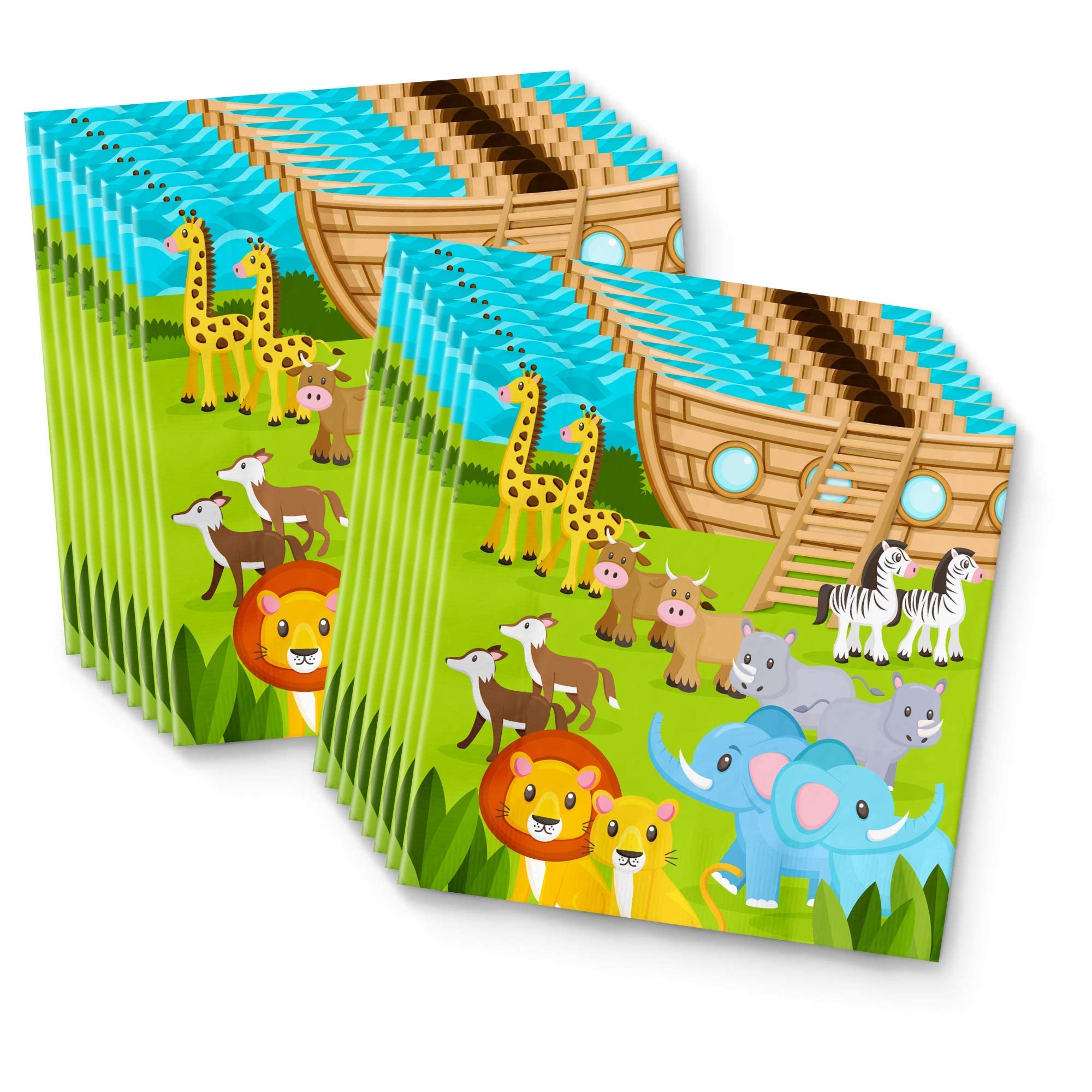 Noah's Ark Birthday Party Supplies Set Plates Napkins Cups Tableware Kit for 16