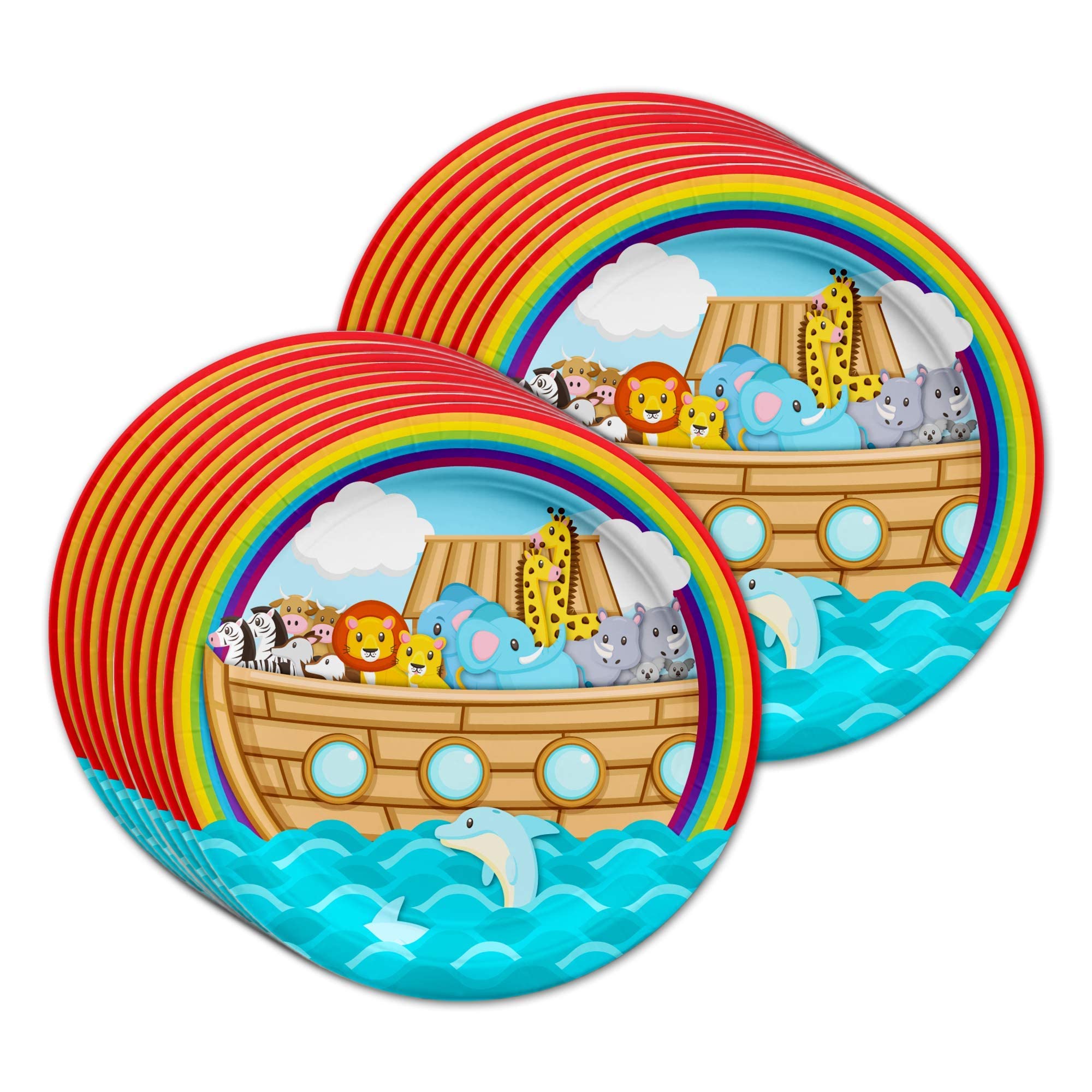 Noah's Ark Birthday Party Supplies Set Plates Napkins Cups Tableware Kit for 16