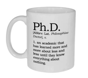 definition of ph.d. 11 ounce coffee or tea mug