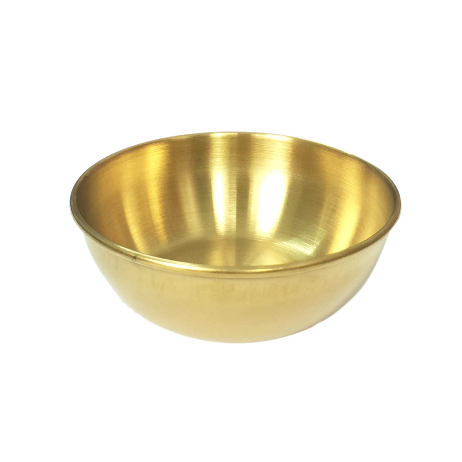 Set of 8 Stainless Steel Dipping Sauce Bowls, Soy Sauce Dishes, Seasoning Plate, Small Round Saucers, Appetizer Plate for Sushi, Side Dishes, Dessert, Tomato Sauce, Soy, BBQ, 3.27"x3.27"x 1.14" Gold