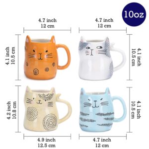 Bico Cartoon Cat Stoneware Dinnerware Set, Including Appetizer Plates & Mugs Set