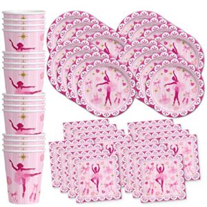 little ballerina birthday party supplies set plates napkins cups tableware kit for 16