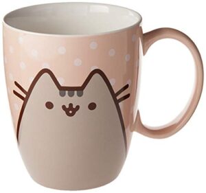 enesco pusheen by our name is mud polkadot coffee mug, 12 oz., pink (4049392)