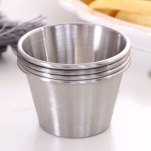 raitron 4pcs stainless steel sauce cup condiment ketchup dipping bowl seasoning dish appetizer plates container kitchen tools