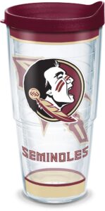 tervis made in usa double walled florida state university fsu seminoles insulated tumbler cup keeps drinks cold & hot, 24oz, tradition