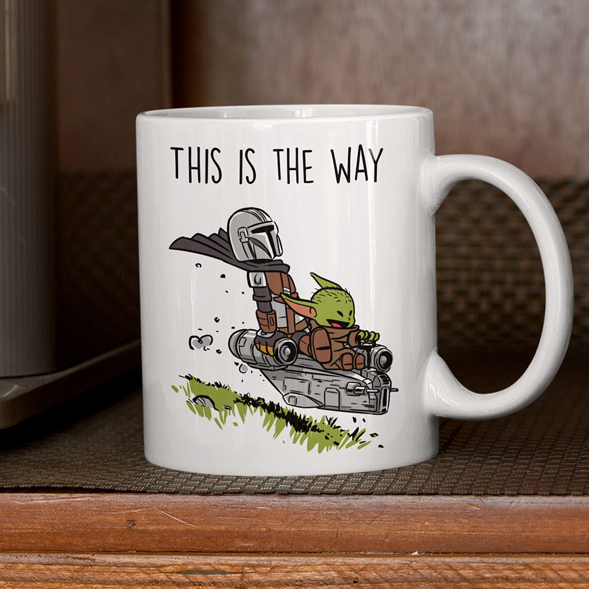 This is the Way Mug | The Mandalorian The Child Grogu | Nerd Geek Mug | Funny Mug | Mandalorian Cup | Coffee Tea Mug | White (11 Ounces)