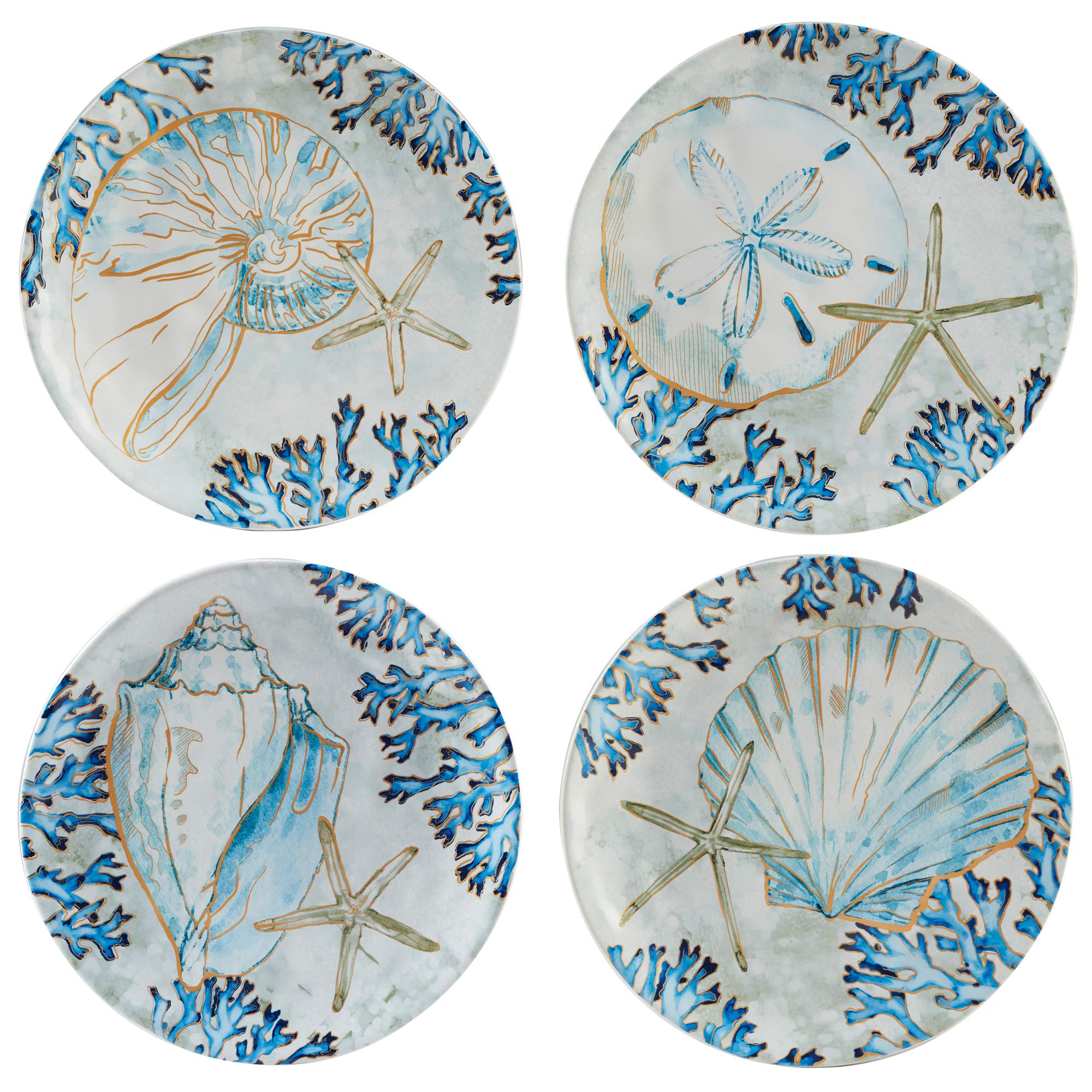 Certified International Playa Shells 8.5" Salad/Dessert Plates, Medium, Set of 4