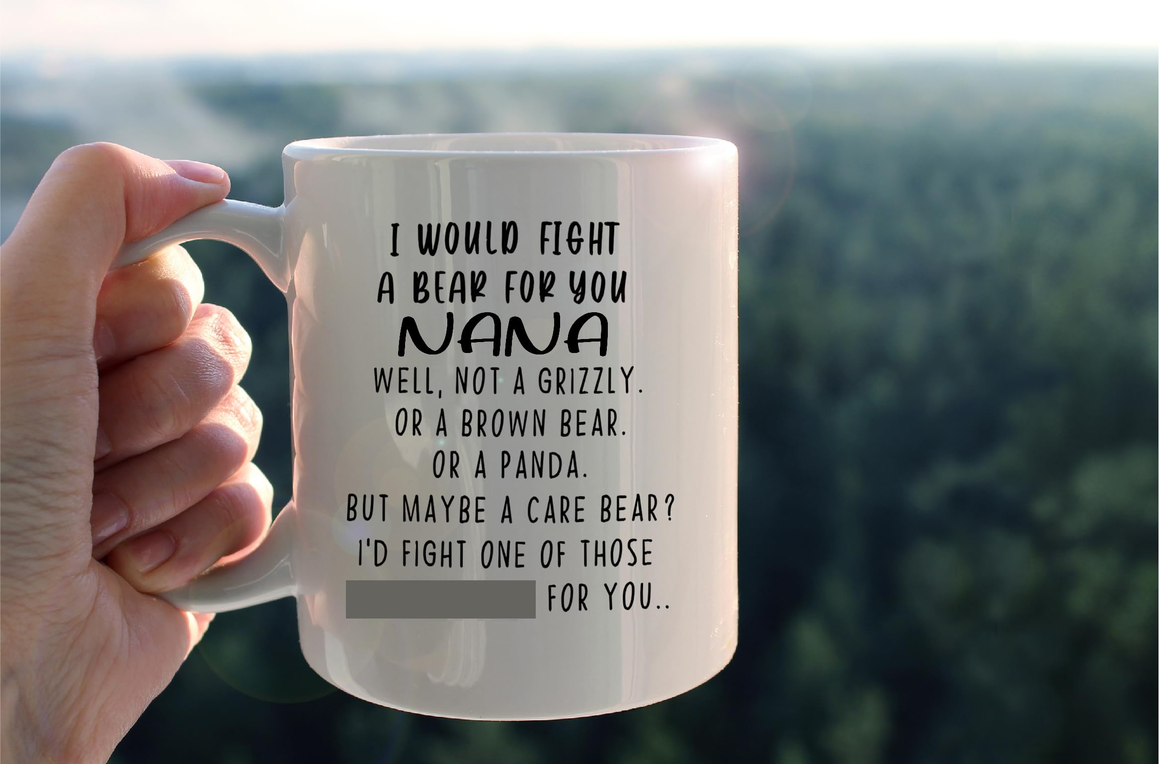 kunlisa Best Nana Mug Cup,I Would Fight a Bear for You Nana Ceramic Mug-11oz Coffee Milk Tea Mug Cup,Grandmother Grandma Nana Birthday Mother's Day Gifts From Grandson Granddaughter Grandkids