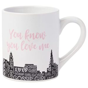 silver buffalo gossip girl you know you love me xoxo gossip girl ceramic mug, 14 ounces