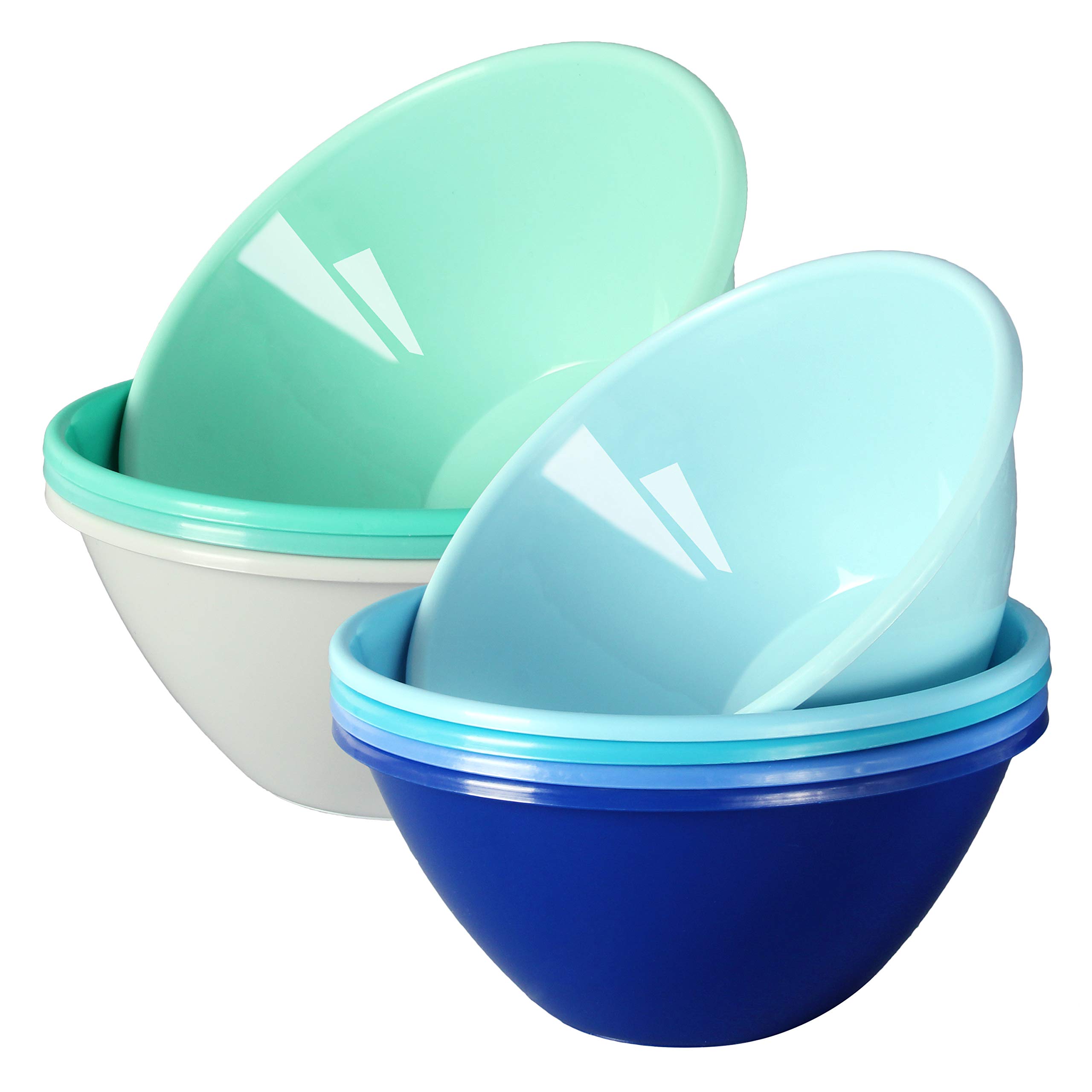 Youngever 32 ounce Plastic Bowls, Large Cereal Bowls, Large Soup Bowls, Set of 9 (9 Coastal Colors)