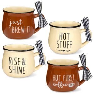 patelai espresso cup, 5 ounces mini coffee mug set, christmas gift for women mom coffee lover farmhouse coffee bar tiered tray decor birthday housewarming gift (simple style)