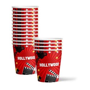 Hollywood Movie Night Birthday Party Supplies Set Plates Napkins Cups Tableware Kit for 16