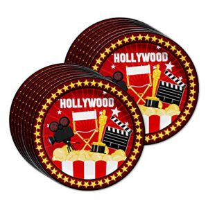 Hollywood Movie Night Birthday Party Supplies Set Plates Napkins Cups Tableware Kit for 16