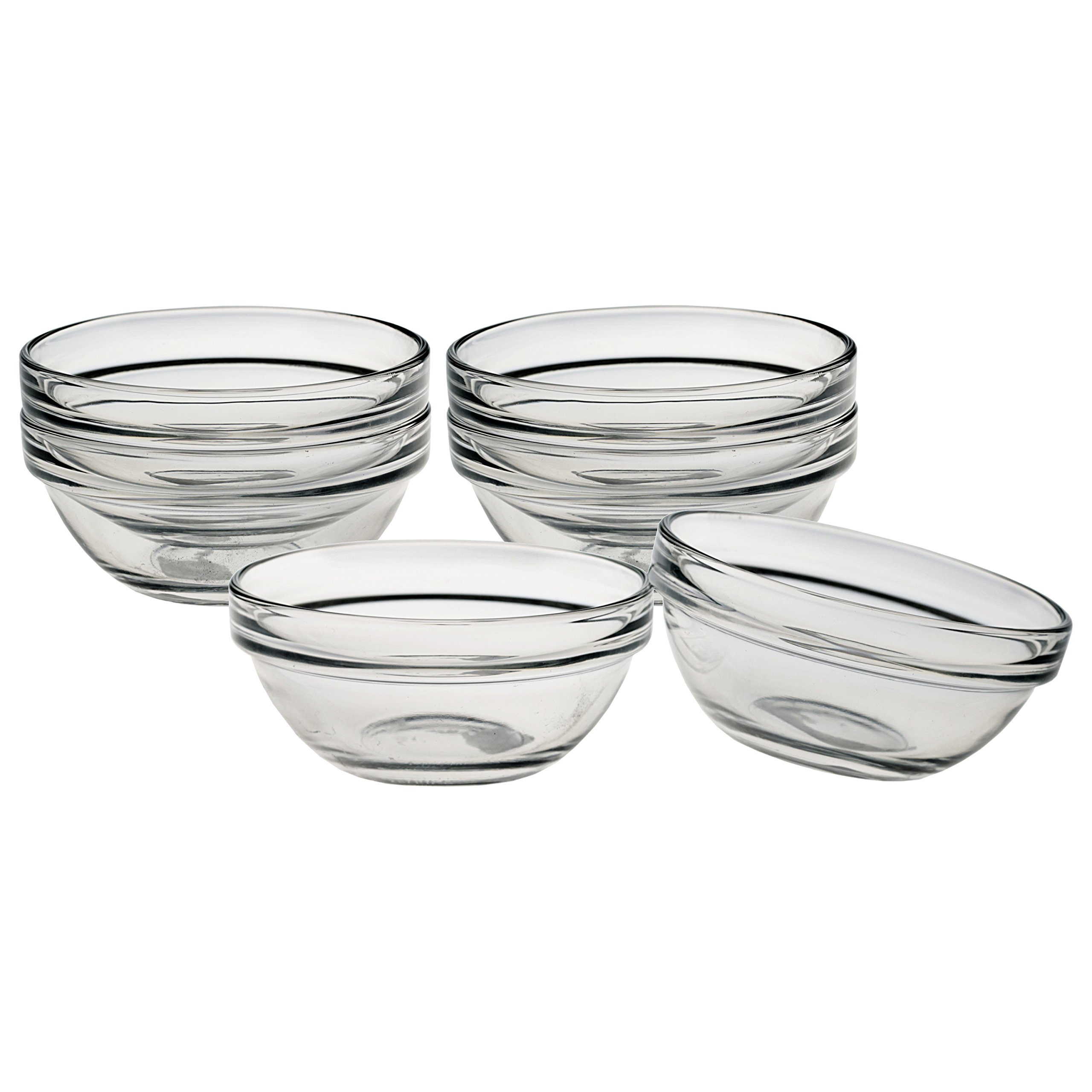 Luminarc Stackable 3-1/2 Inch Pinch Glass Bowl, Set of 6