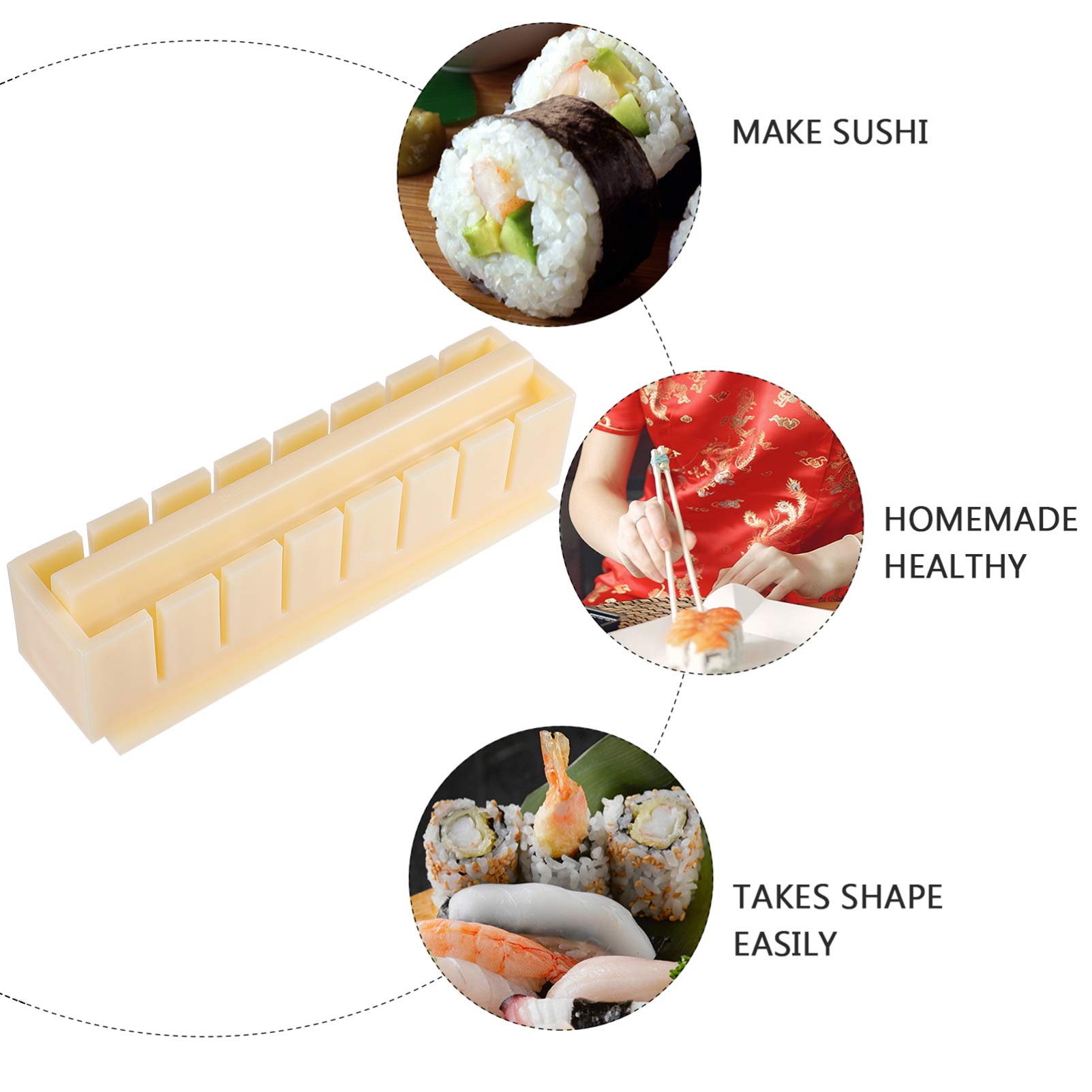 DOITOOL Sushi Press Mold Maker Rice Ball Roll Musubi Mold DIY Oshizushi Mold Sushi Making Mold Rolling Tool Kitchen Utensil