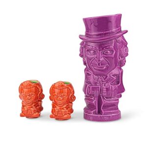 geeki tikis willy wonka and the chocolate factory mug set | ceramic tiki cups