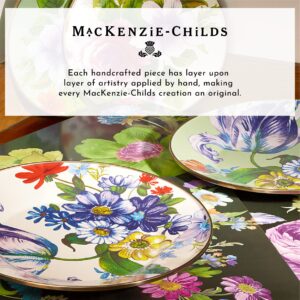 MACKENZIE-CHILDS Flower Market Enamel Dinner Plate, 10-Inch Round Serving Plate, White