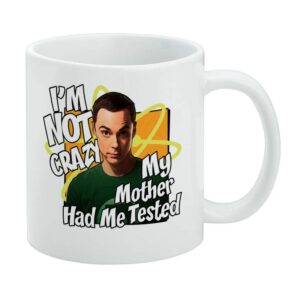 graphics & more big bang theory sheldon cooper i'm not crazy ceramic coffee mug, novelty gift mugs for coffee, tea and hot drinks, 11oz, white