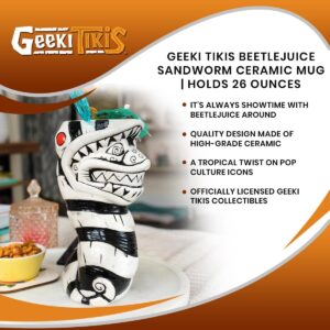 Geeki Tikis Beetlejuice Sandworm 26-Ounce Ceramic Mug | Cocktail Tumbler, Beer Mug Glassware For Liquor, Beverages, Pub Drinks, Tropical Drinkware For Home Bar | Tim Burton Gifts and Collectibles