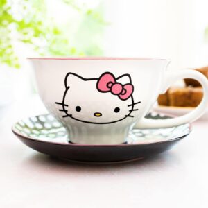 Silver Buffalo Sanrio Hello Kitty Ceramic Teacup and Saucer Set