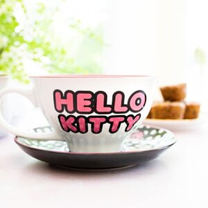 Silver Buffalo Sanrio Hello Kitty Ceramic Teacup and Saucer Set