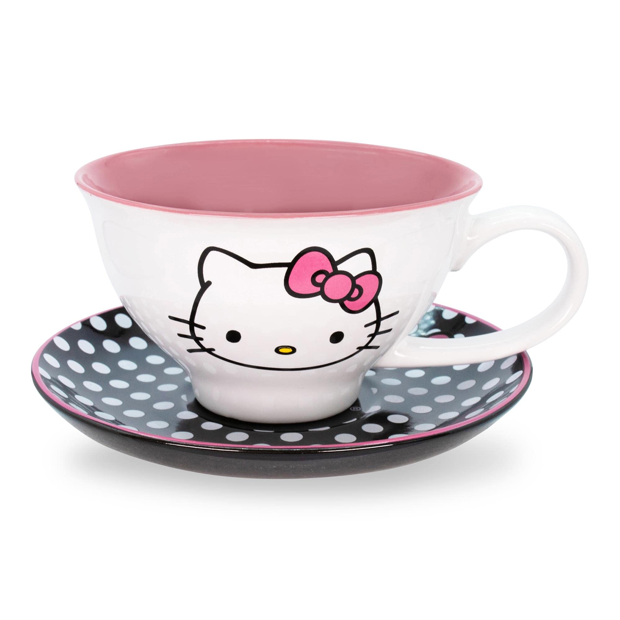 Silver Buffalo Sanrio Hello Kitty Ceramic Teacup and Saucer Set