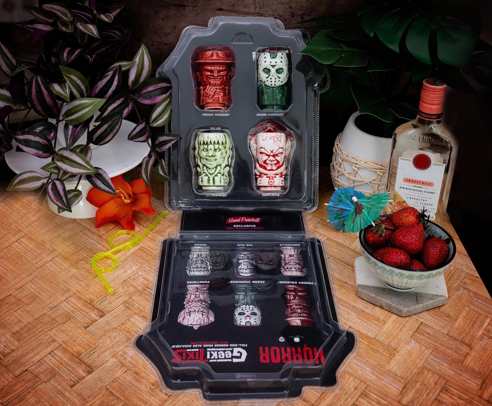 Geeki Tikis Horror Mini Muglets 4-Pack | Regan, Jason, Pennywise, Freddy