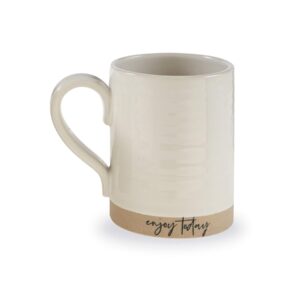 mud pie enjoy today stoneware mug, 1 count (pack of 1)