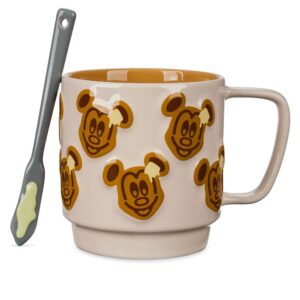 disney mickey mouse waffle mug and spoon set