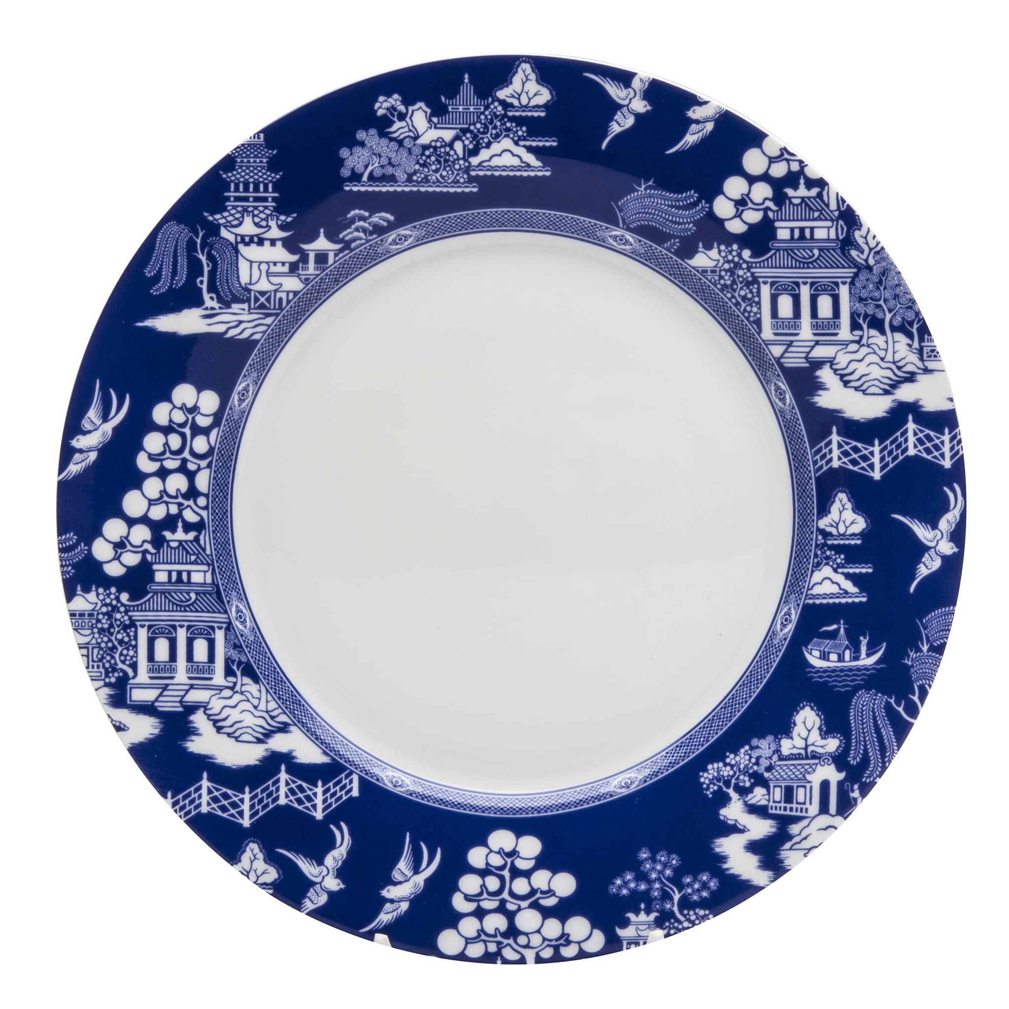 Grace Teaware (Blue Willow Scene) Set of 4 Dessert/Salad Plates 7.5-Inch, Made of Bone China