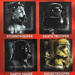 Star Wars Empire Villain Dinner Plates, Set of 4 - Darth Vader, Stormtrooper, Death Trooper, Shoretrooper - Durable Melamine, Dishwasher Safe - 8x8 in - Gift for Kids