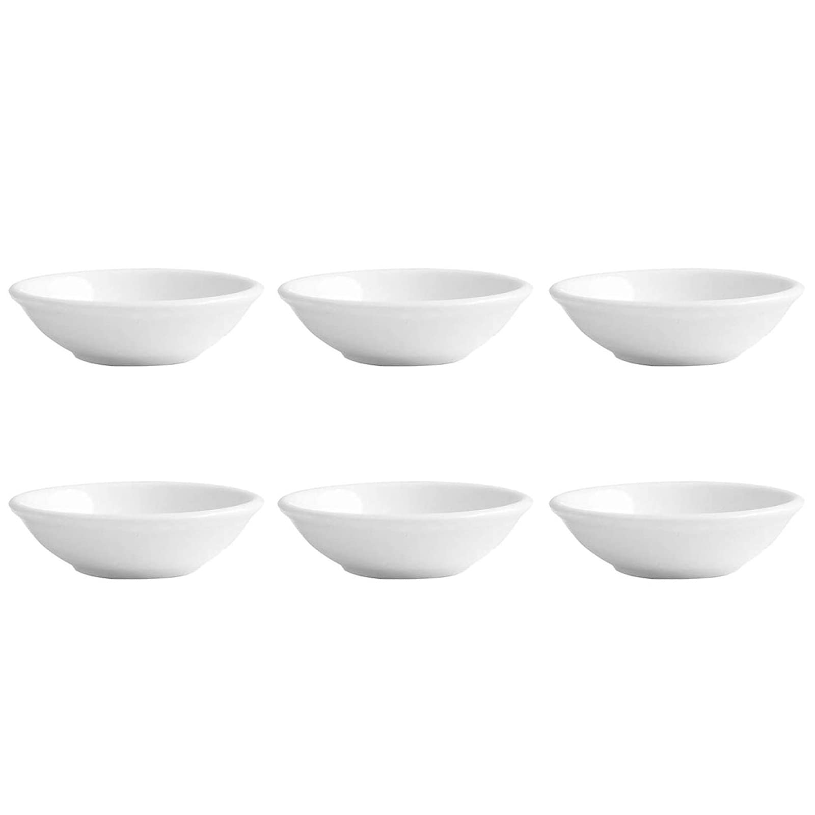 6pcs Ceramic Seasoning Dishes, Sushi Dipping Bowl, Vinegar Spice Sauce Dishes, Mini Appetizer Plates, Saucer Kitchen Tableware