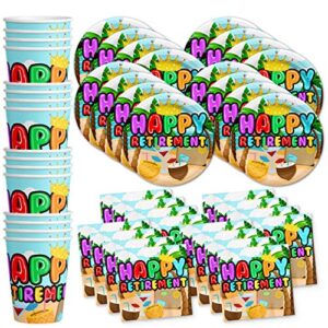 retirement party supplies set plates napkins cups tableware kit for 16