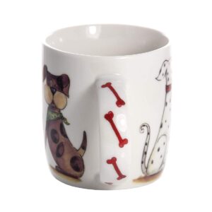 SPOTTED DOG GIFT COMPANY Dog and Cat Coffee Mug Set, 12 oz Cute Mugs Ceramic Porcelain China Coffee Tea Cups, Animal Themed Gifts for Cat Lovers and Dog Lovers Women Men, Set of 2